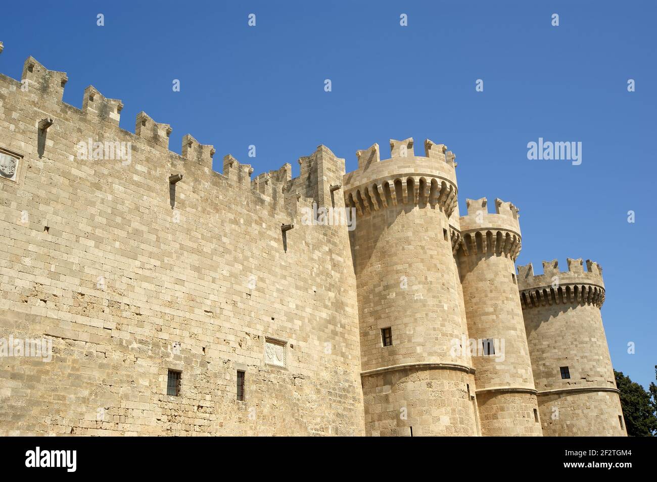 Rhodes Island, Greece, a symbol of Rhodes, of the famous Knights Grand ...