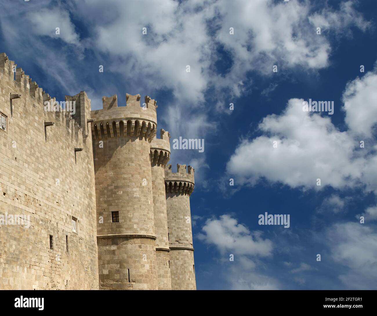 Rhodes Island, Greece, a symbol of Rhodes, of the famous Knights Grand ...