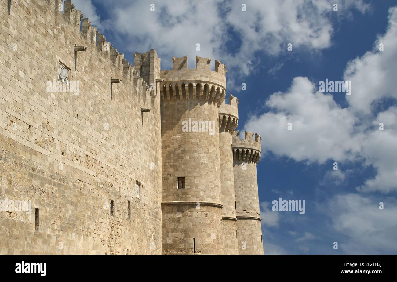 Rhodes Island, Greece, a symbol of Rhodes, of the famous Knights Grand ...