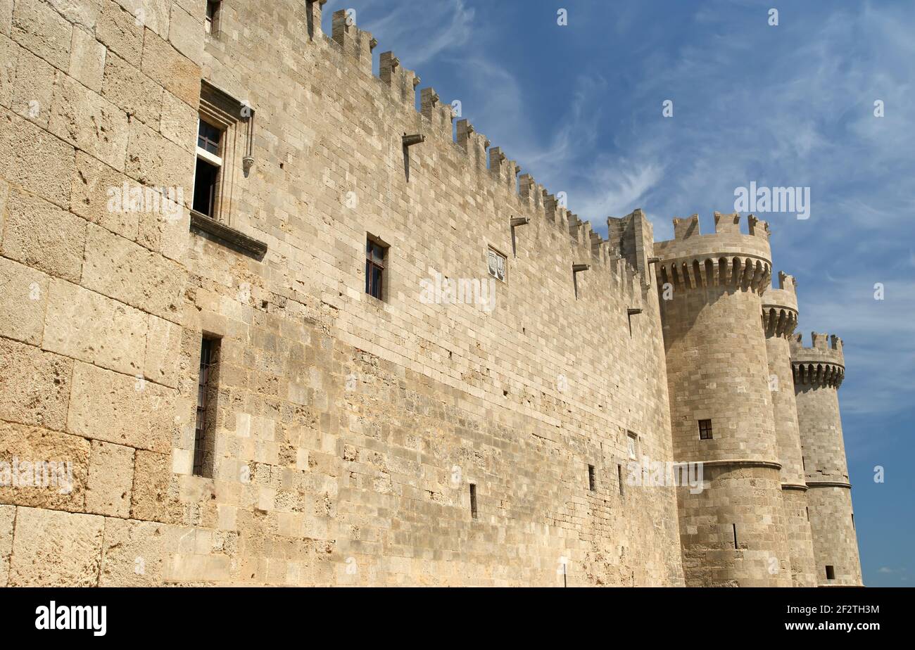 Rhodes Island, Greece, a symbol of Rhodes, of the famous Knights Grand ...