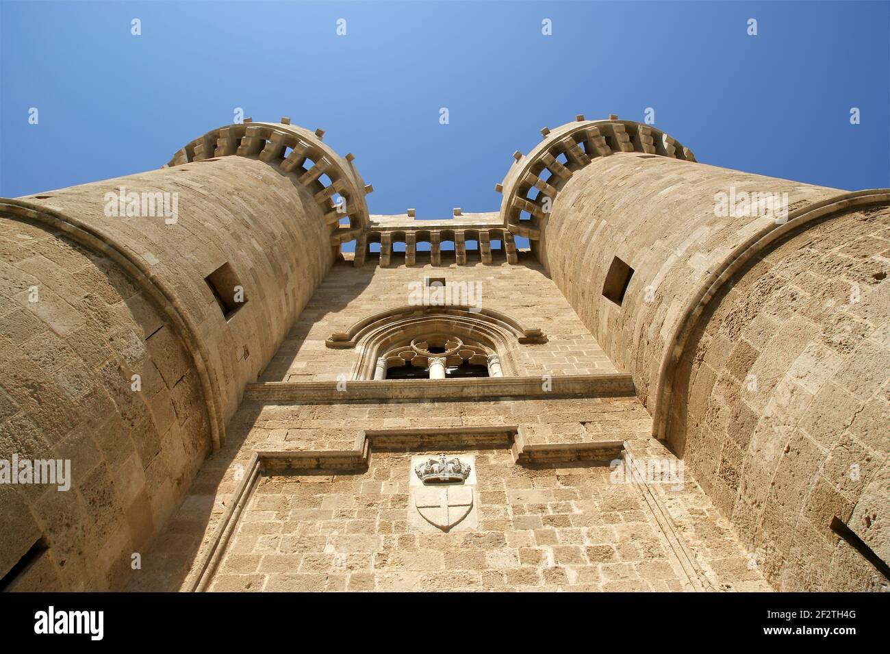 Rhodes Island, Greece, a symbol of Rhodes, of the famous Knights Grand ...