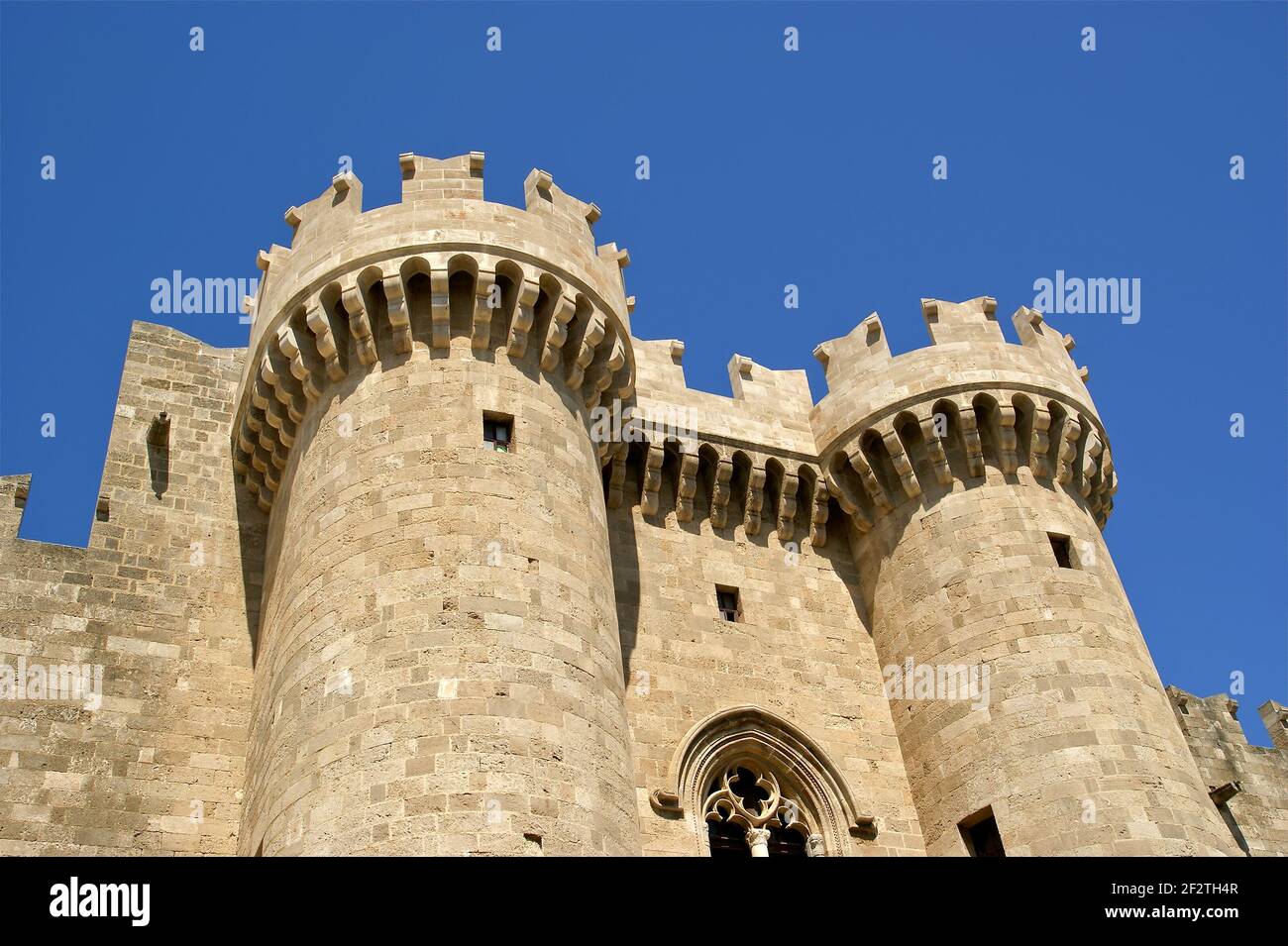 Rhodes Island, Greece, a symbol of Rhodes, of the famous Knights Grand ...