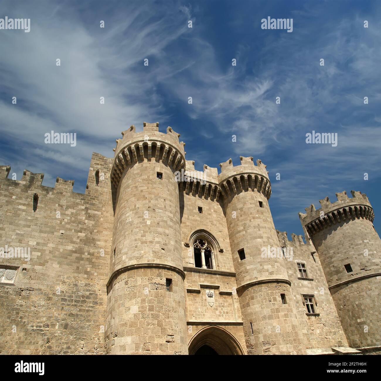 Rhodes Island, Greece, a symbol of Rhodes, of the famous Knights Grand ...