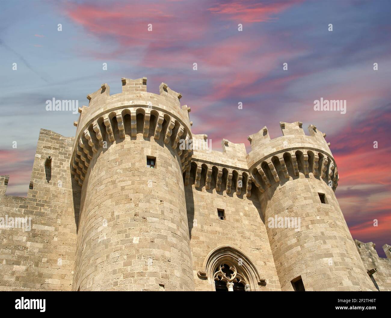 Rhodes Island, Greece, a symbol of Rhodes, of the famous Knights Grand ...