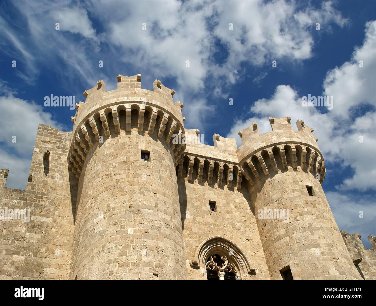 Rhodes Island, Greece, a symbol of Rhodes, of the famous Knights Grand ...