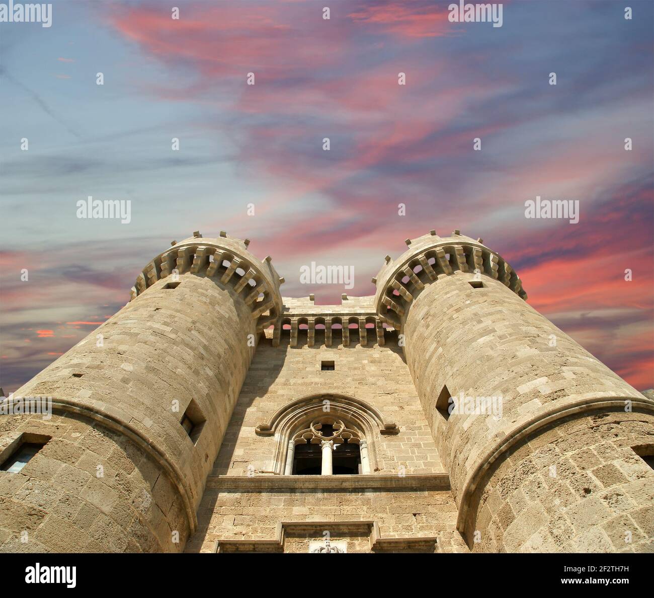 Rhodes Island, Greece, a symbol of Rhodes, of the famous Knights Grand ...