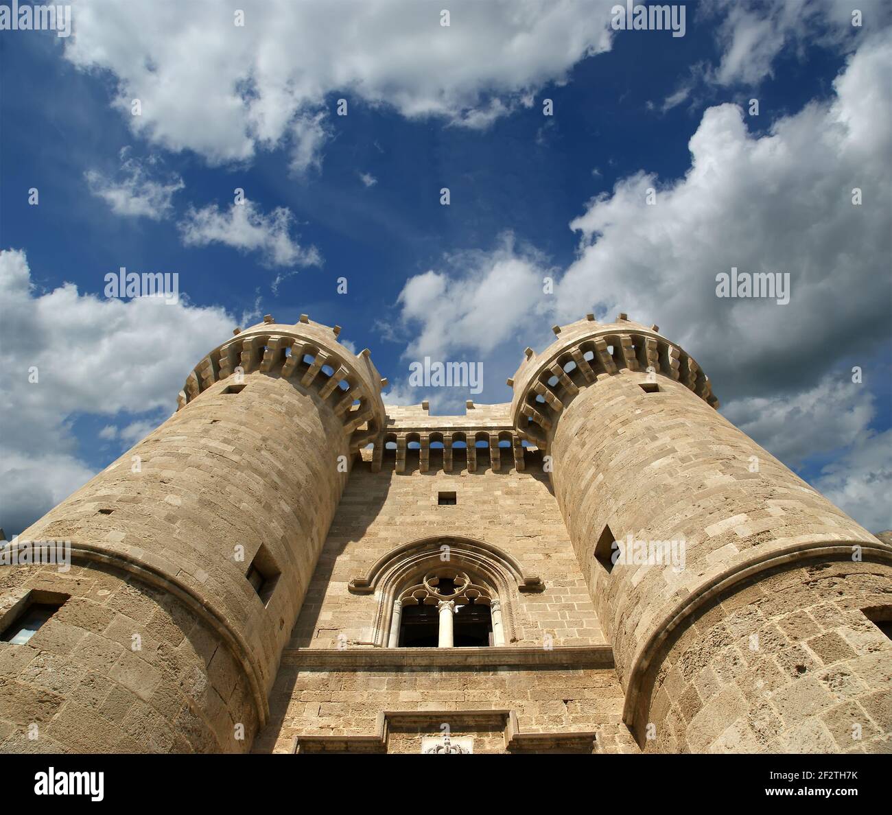 Rhodes Island, Greece, a symbol of Rhodes, of the famous Knights Grand ...