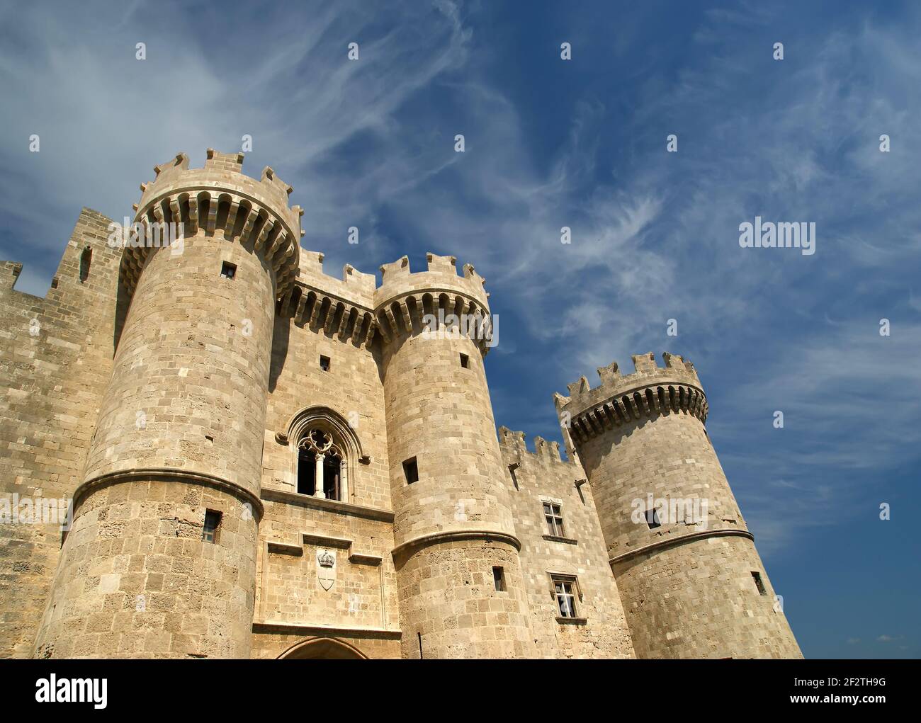 Rhodes Island, Greece, a symbol of Rhodes, of the famous Knights Grand ...