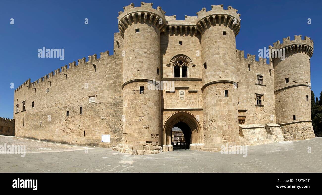 Rhodes Island, Greece, a symbol of Rhodes, of the famous Knights Grand ...