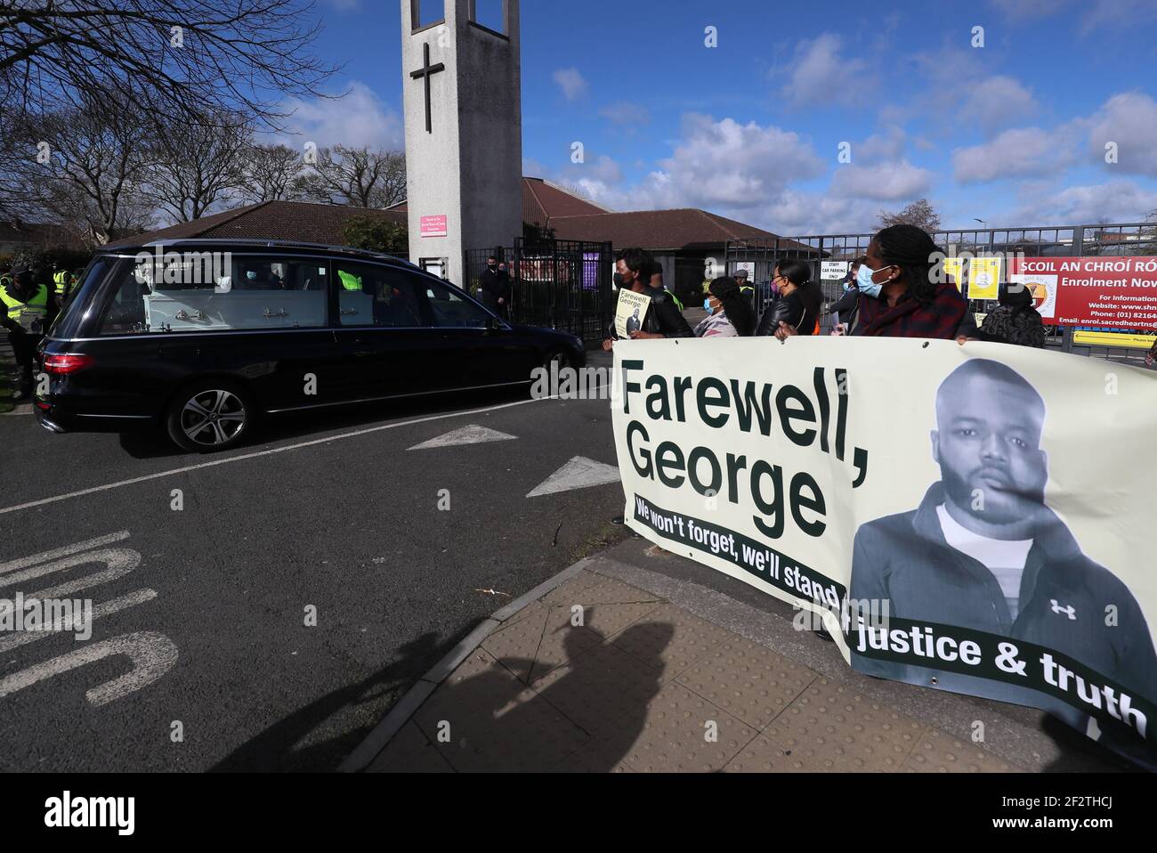 The coffin of George Nkencho, who was shot dead by gardai outside his ...