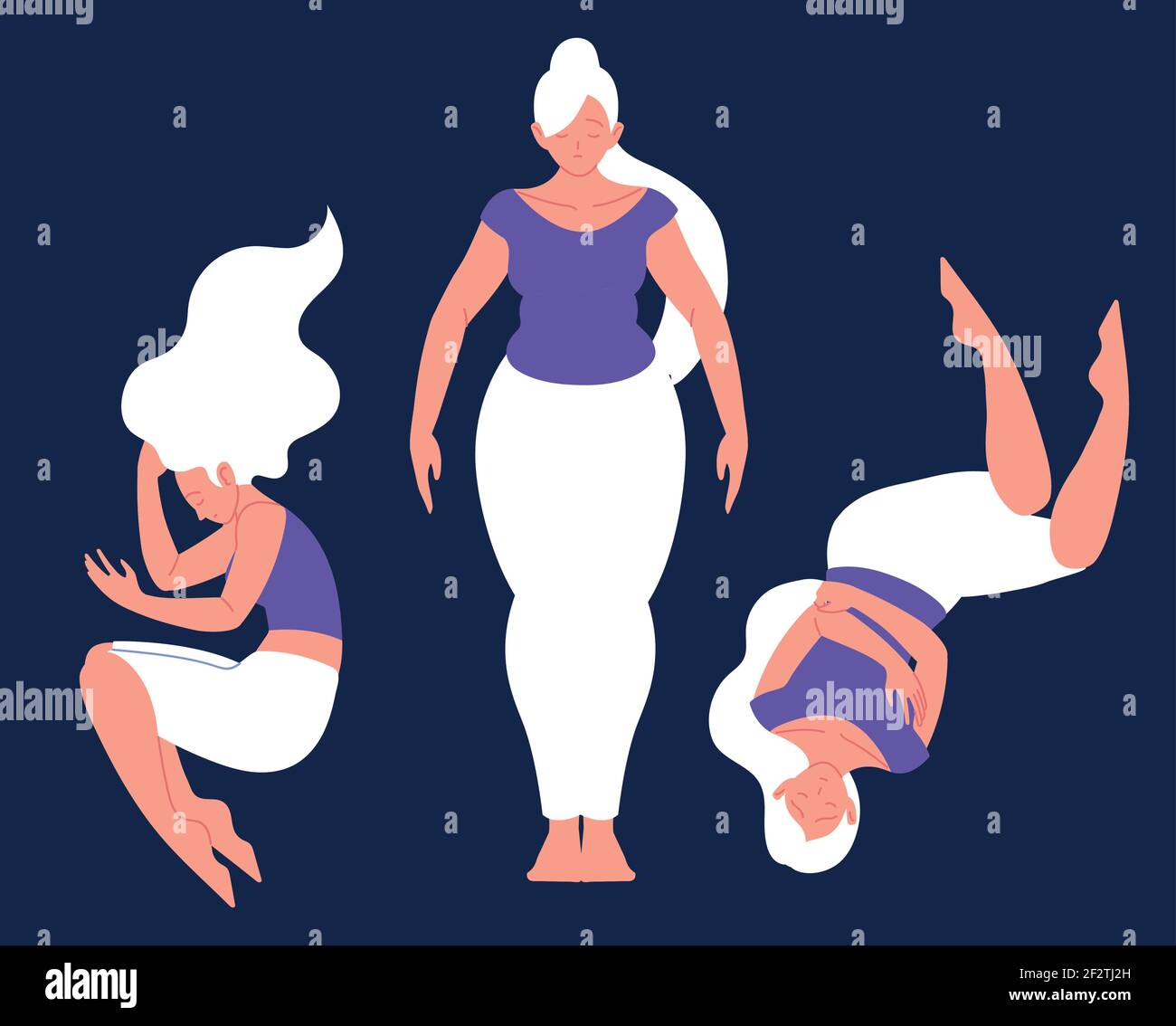 sick depressed girl different poses Stock Vector Image & Art - Alamy