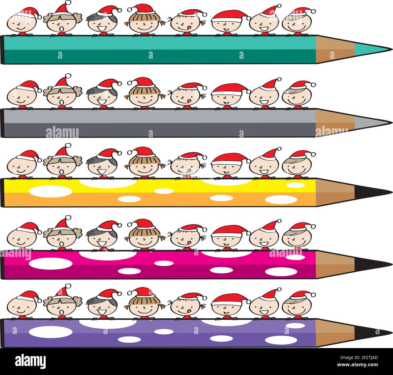 vector cartoon children hold colour pencil background Stock Vector ...