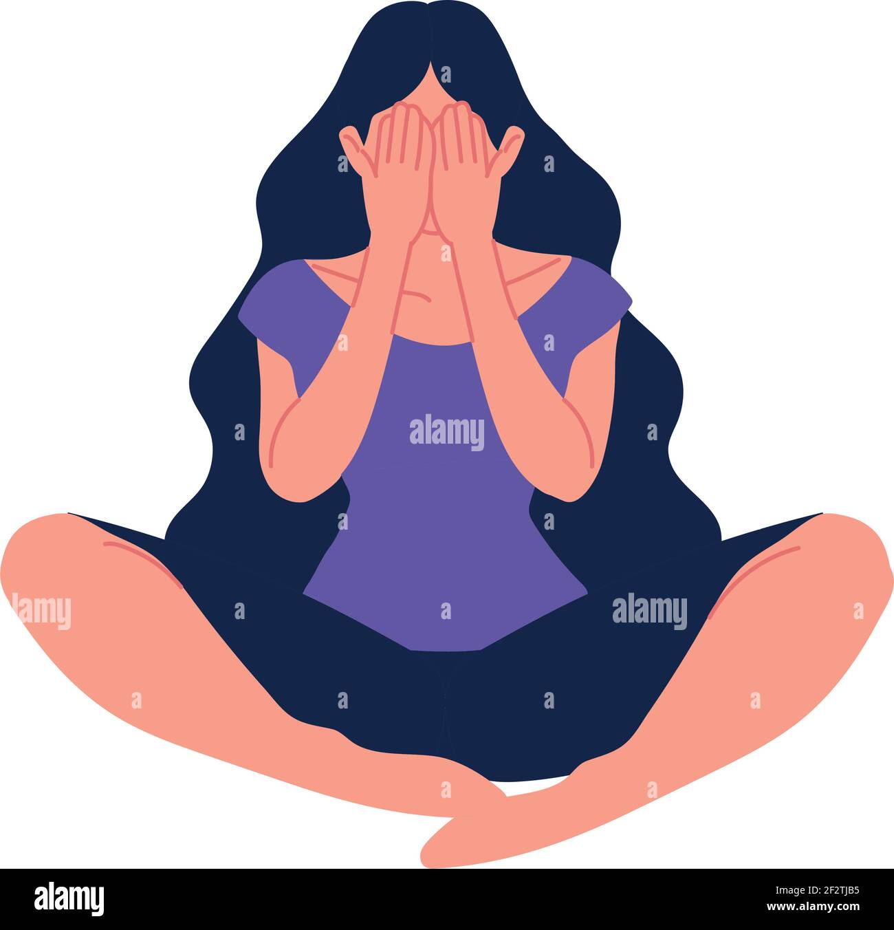 sad girl desperate hiding face Stock Vector Image & Art - Alamy