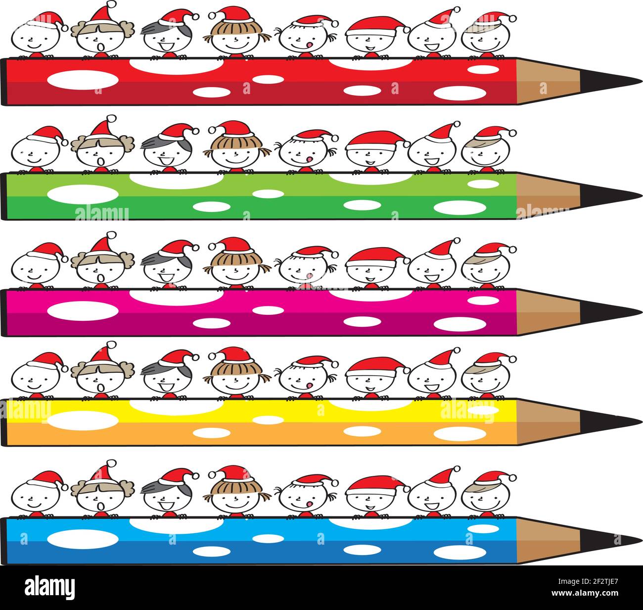 vector cartoon children hold colour pencil background Stock Vector ...