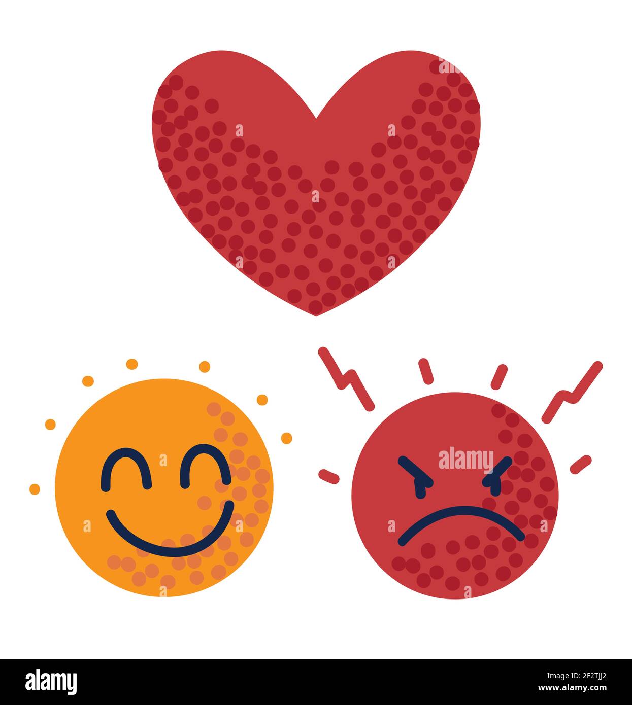 heart emoji faces angry happy Stock Vector Image & Art - Alamy