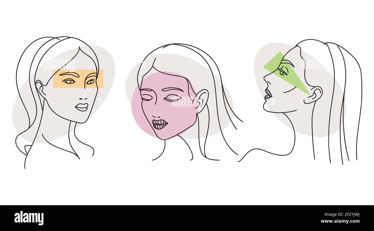 three faces modern contemporary outline Stock Vector Image & Art - Alamy