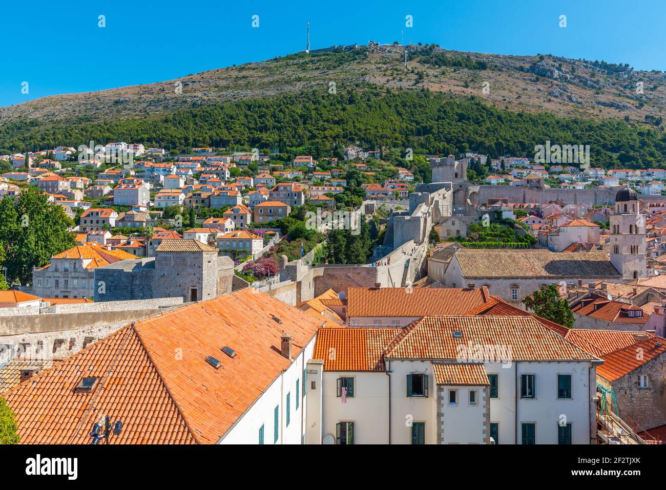 Srd hill over Dubrovnik town in Croatia Stock Photo - Alamy
