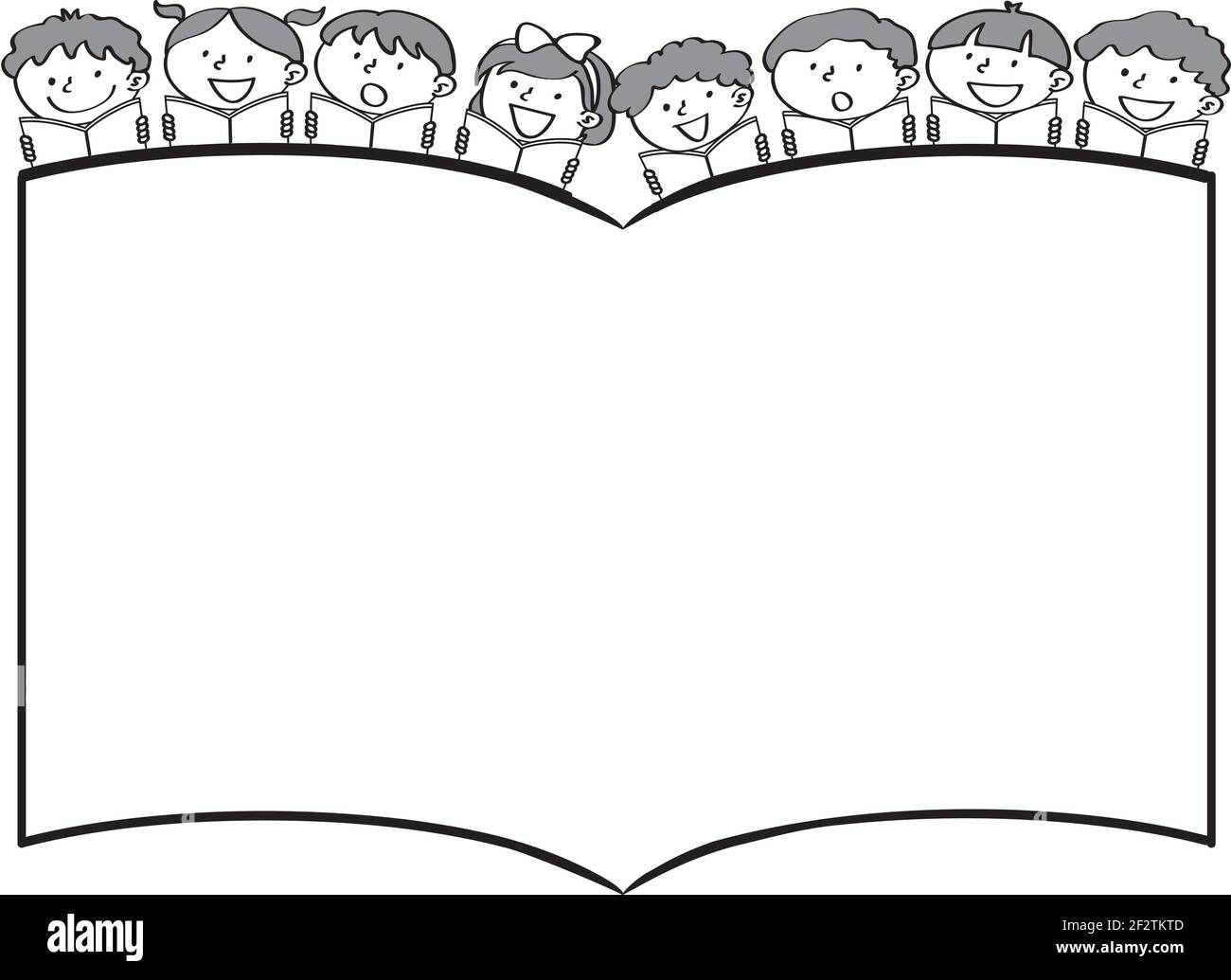 vector cartoon children reading background Stock Vector Image & Art - Alamy