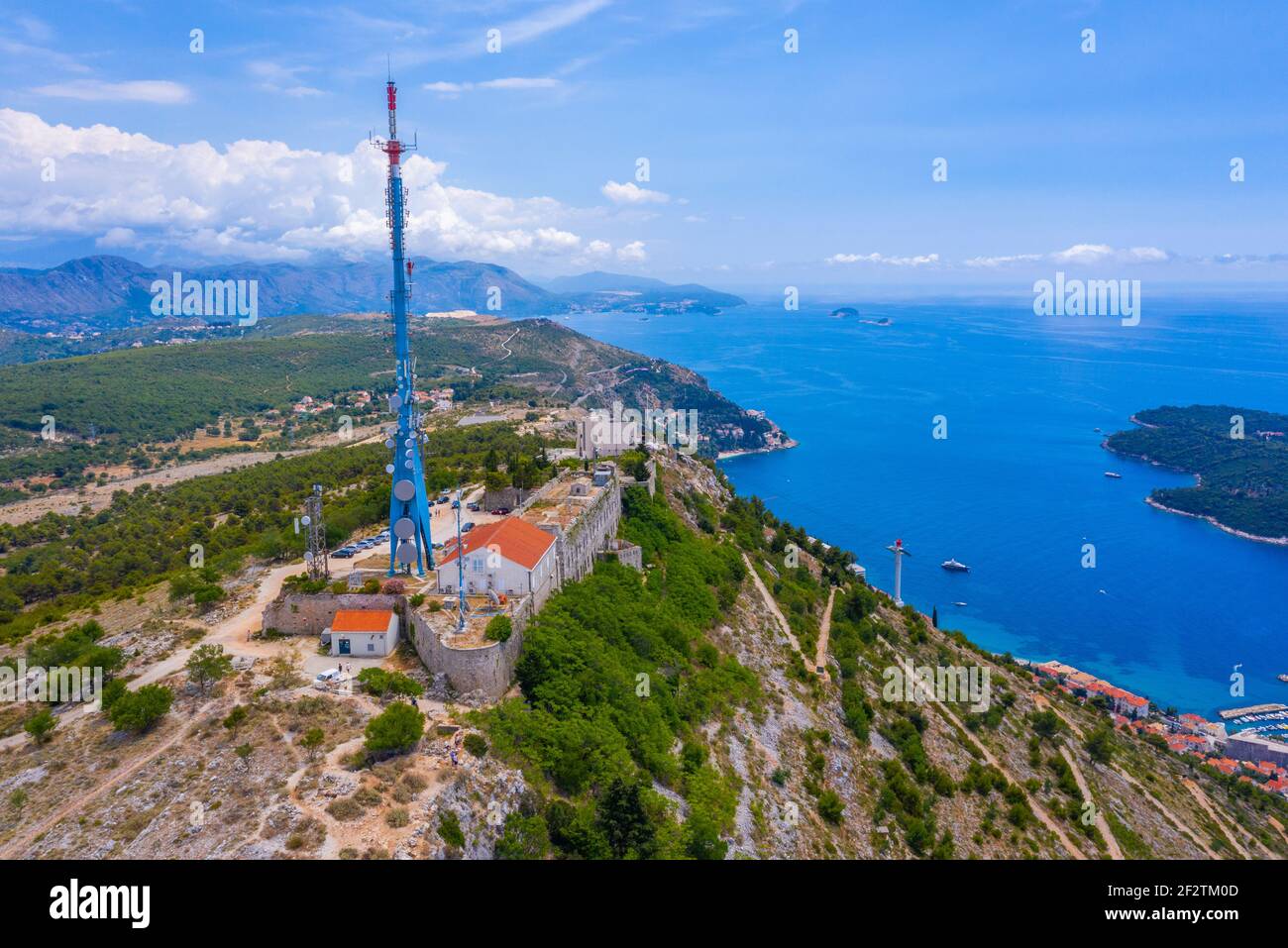 Aerial view of fort Imperial in Croatian town Dubrovnik Stock Photo - Alamy