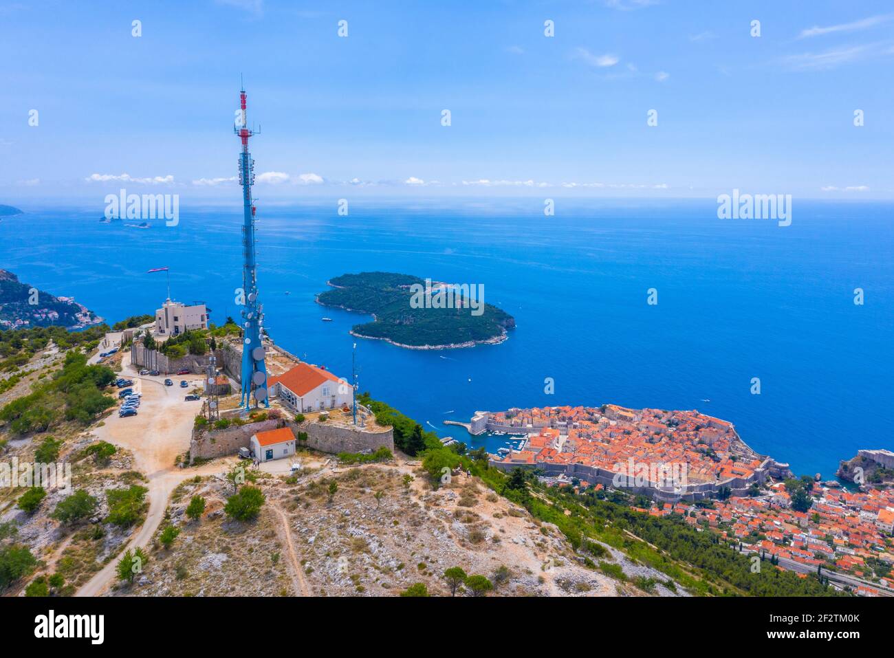 Aerial view of fort Imperial in Croatian town Dubrovnik Stock Photo - Alamy