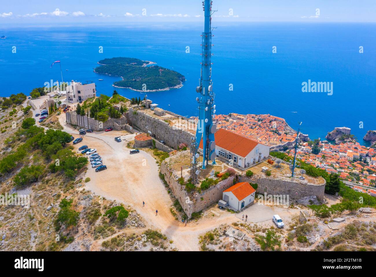 Aerial view of fort Imperial in Croatian town Dubrovnik Stock Photo - Alamy