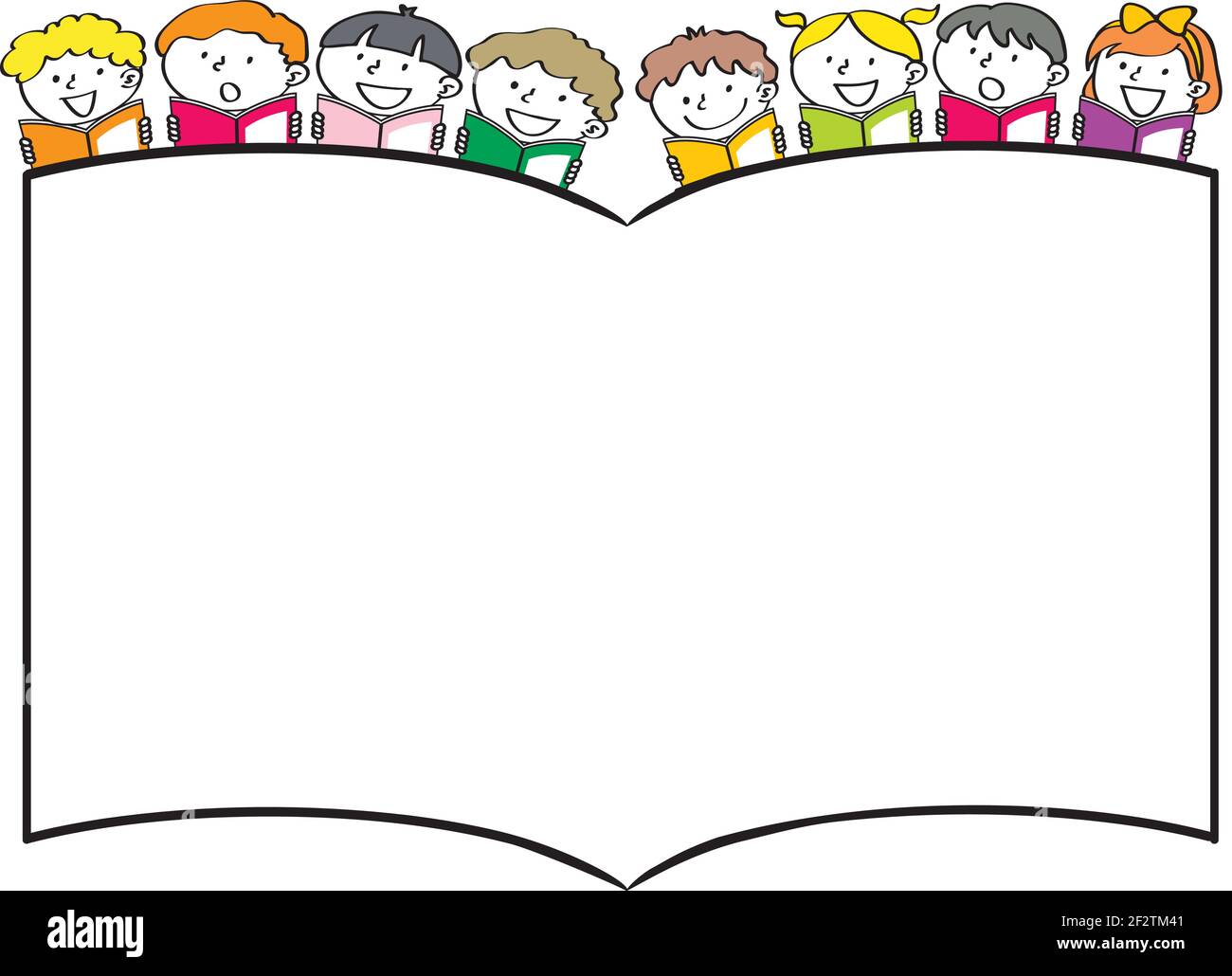 vector cartoon children reading background Stock Vector Image & Art - Alamy