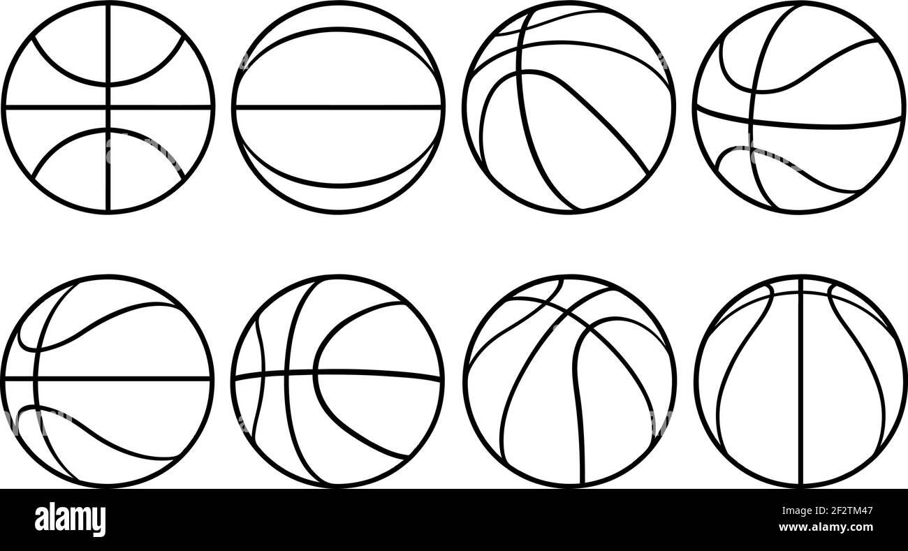 Set of basketball balls isolated on white Stock Vector Image & Art - Alamy