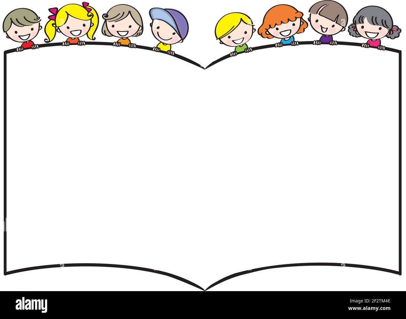 vector cartoon children reading background Stock Vector Image & Art - Alamy