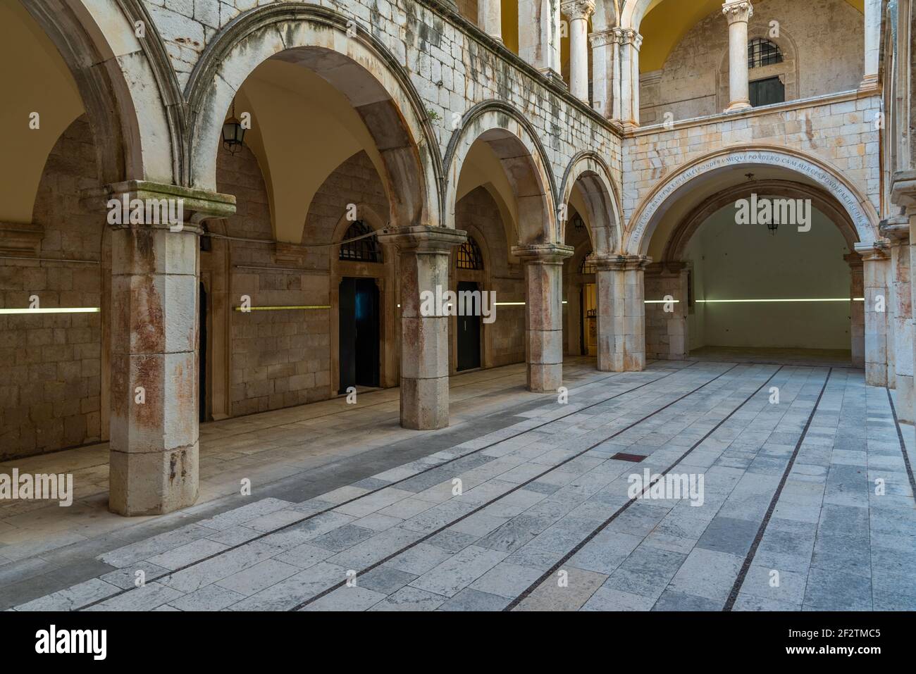 Inner courtyard of Sponza palace in Dubrovnik, Croatia Stock Photo - Alamy