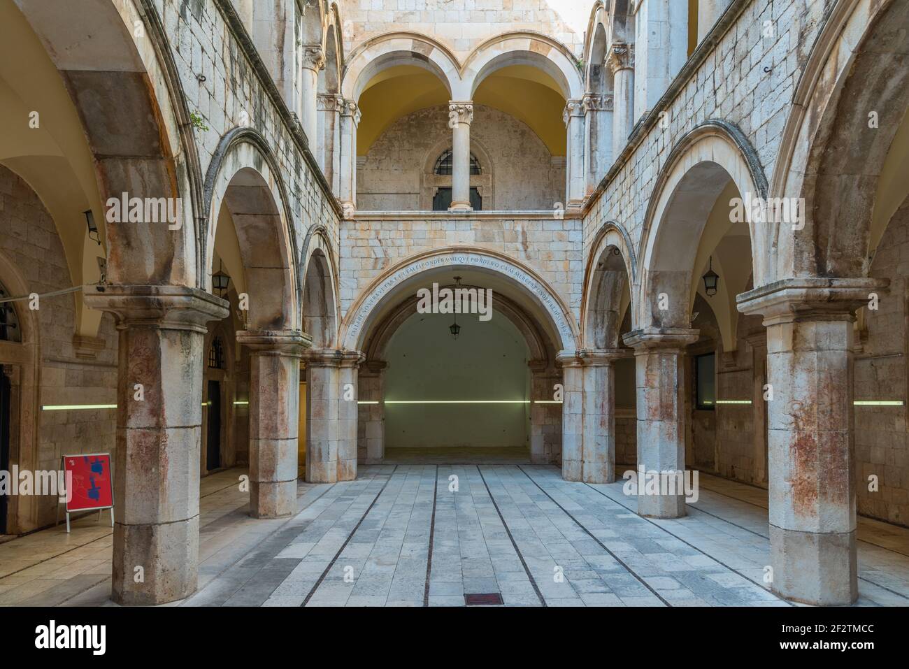 Inner courtyard of Sponza palace in Dubrovnik, Croatia Stock Photo - Alamy