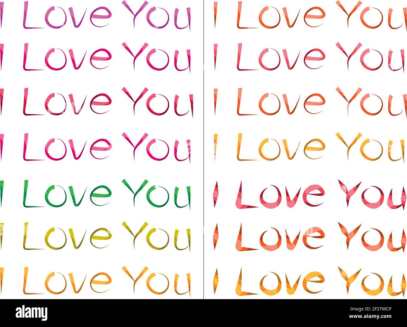 love you text design set Stock Vector Image & Art - Alamy