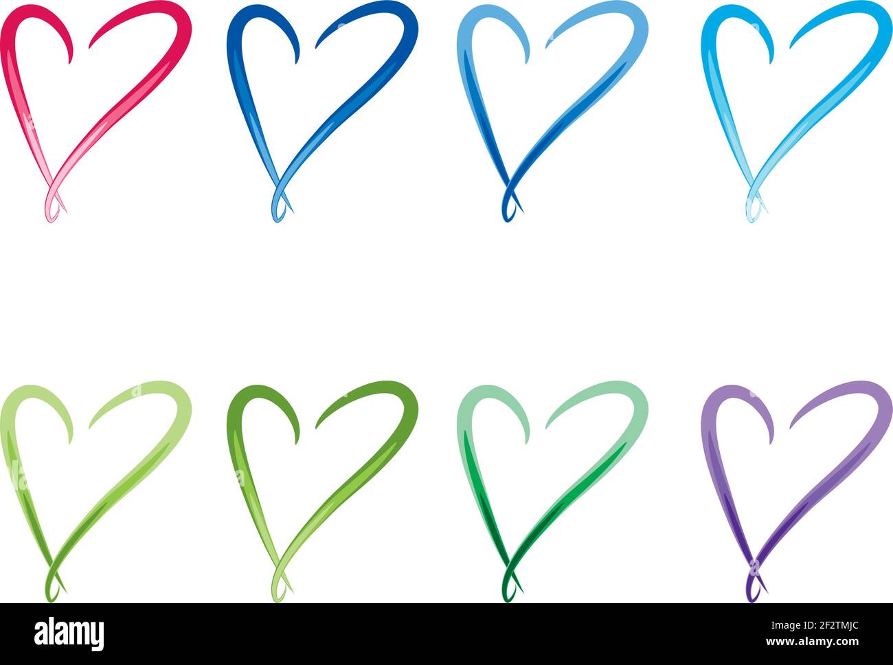 vector drawing heart shape design set Stock Vector Image & Art - Alamy