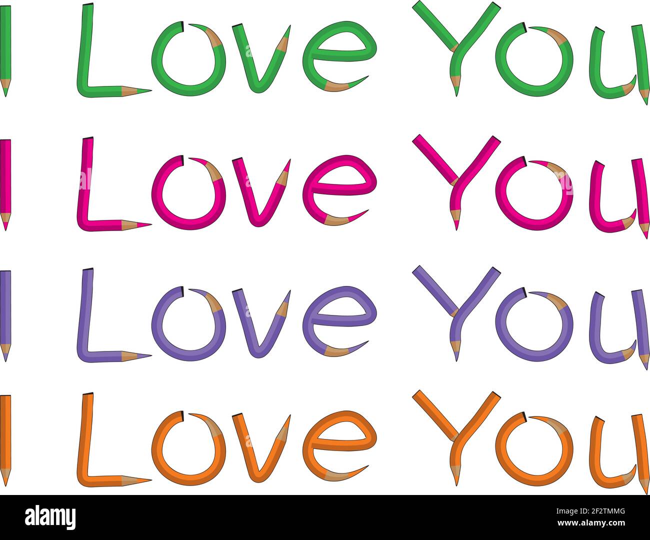 love you text design set Stock Vector Image & Art - Alamy