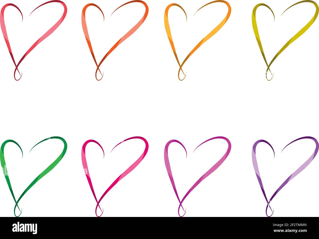 vector drawing heart shape design set Stock Vector Image & Art - Alamy