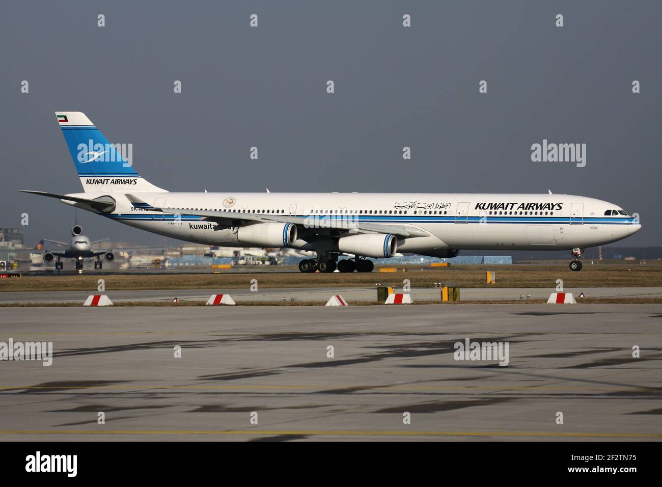 Kuwait Airways Airbus A340-300 with registration 9K-AND lining up ...