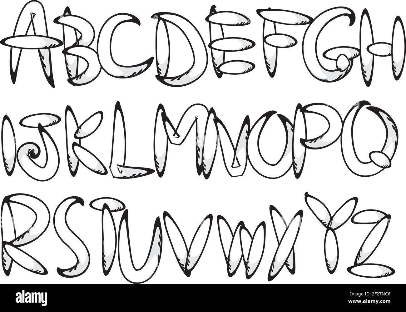 English word capital letter handwriting design Stock Vector Image & Art ...