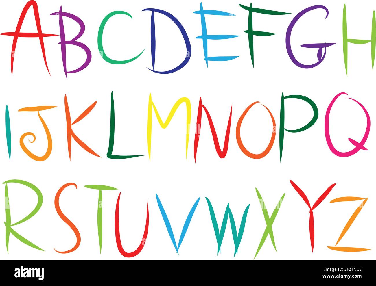 English word capital letter handwriting design Stock Vector Image & Art ...