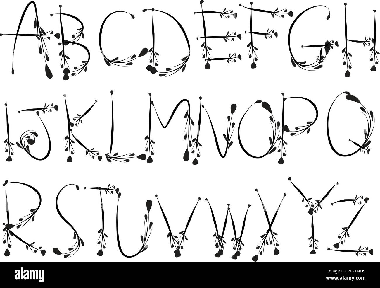 English word capital letter handwriting design Stock Vector Image & Art ...