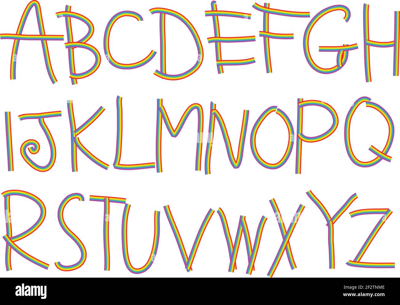 English word capital letter handwriting design Stock Vector Image & Art ...