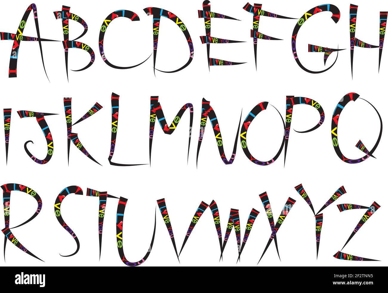 English word capital letter handwriting design Stock Vector Image & Art ...