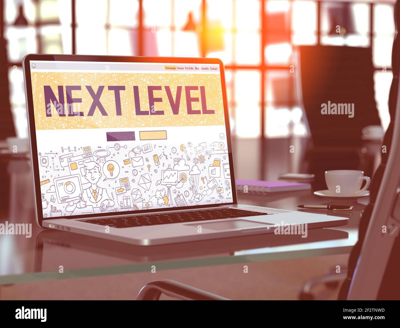 Next Level Concept on Laptop Screen Stock Photo - Alamy