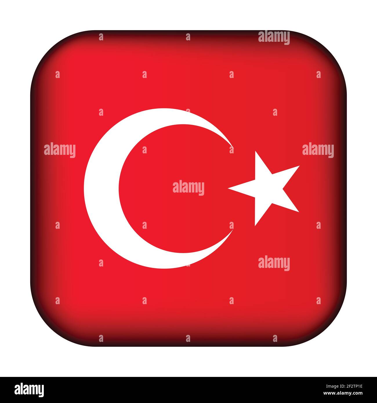 Glass light ball with flag of Turkey. Squared template icon. Turkish ...
