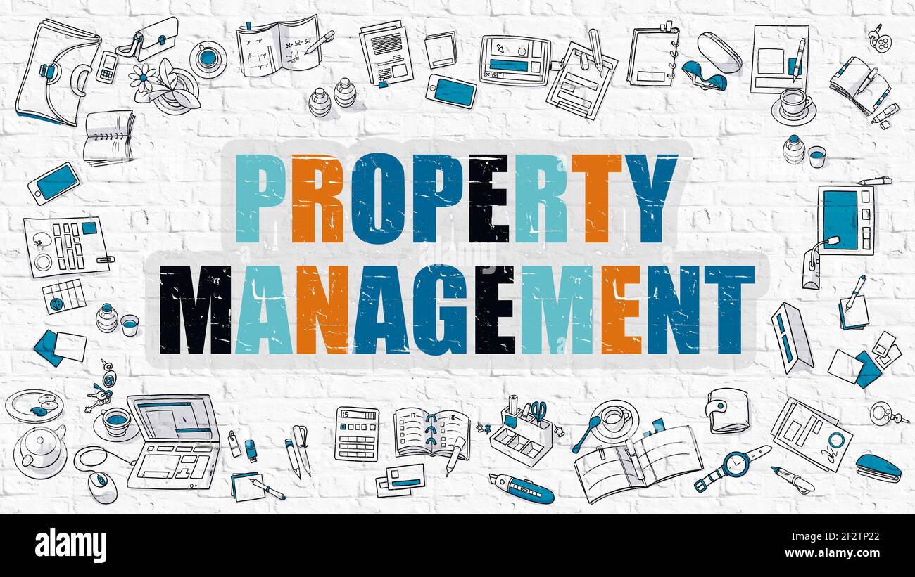 Property Management Concept with Doodle Design Icons Stock Photo - Alamy