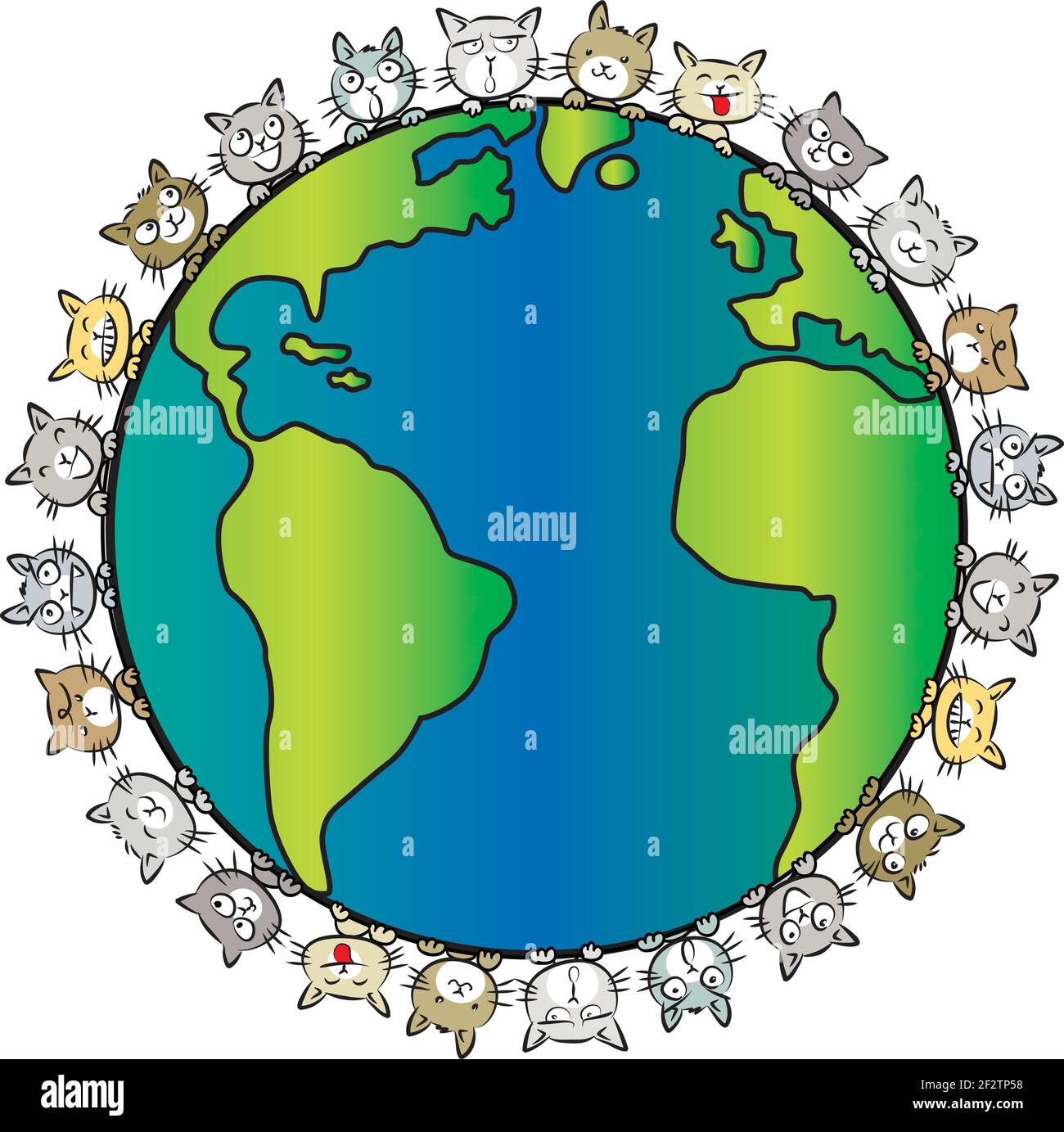cats on earth Stock Vector Image & Art - Alamy
