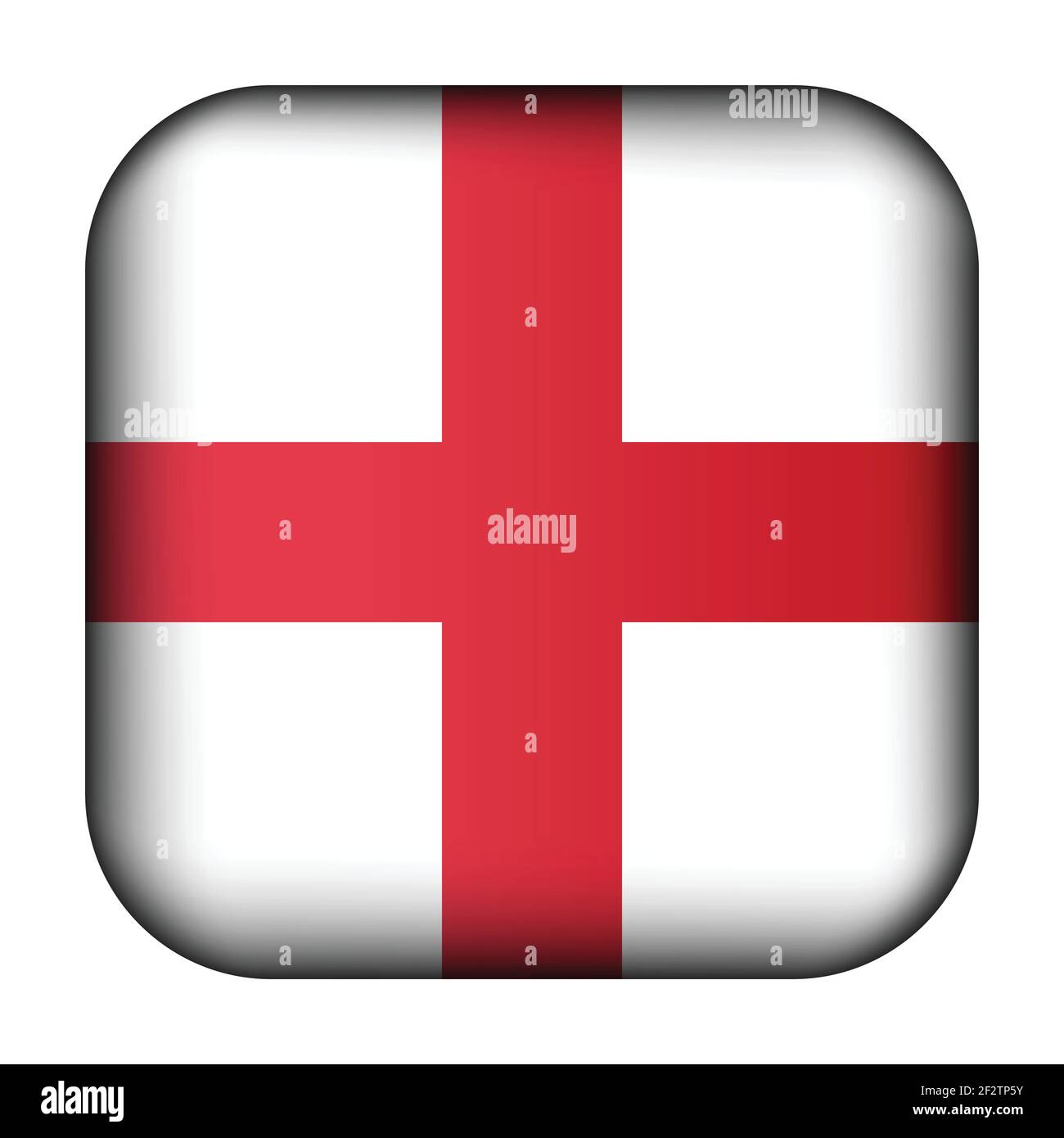 Glass light ball with flag of England. Squared template icon. English ...