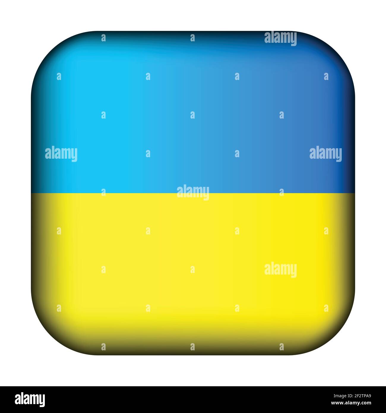 Glass light ball with flag of Ukraine. Squared template icon. Ukrainian ...