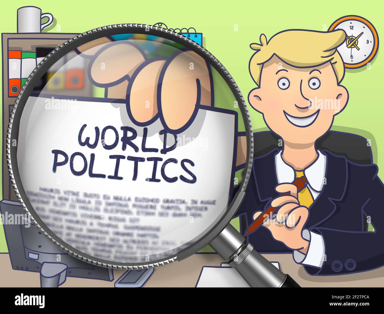 World Politics through Lens. Doodle Design Stock Photo - Alamy