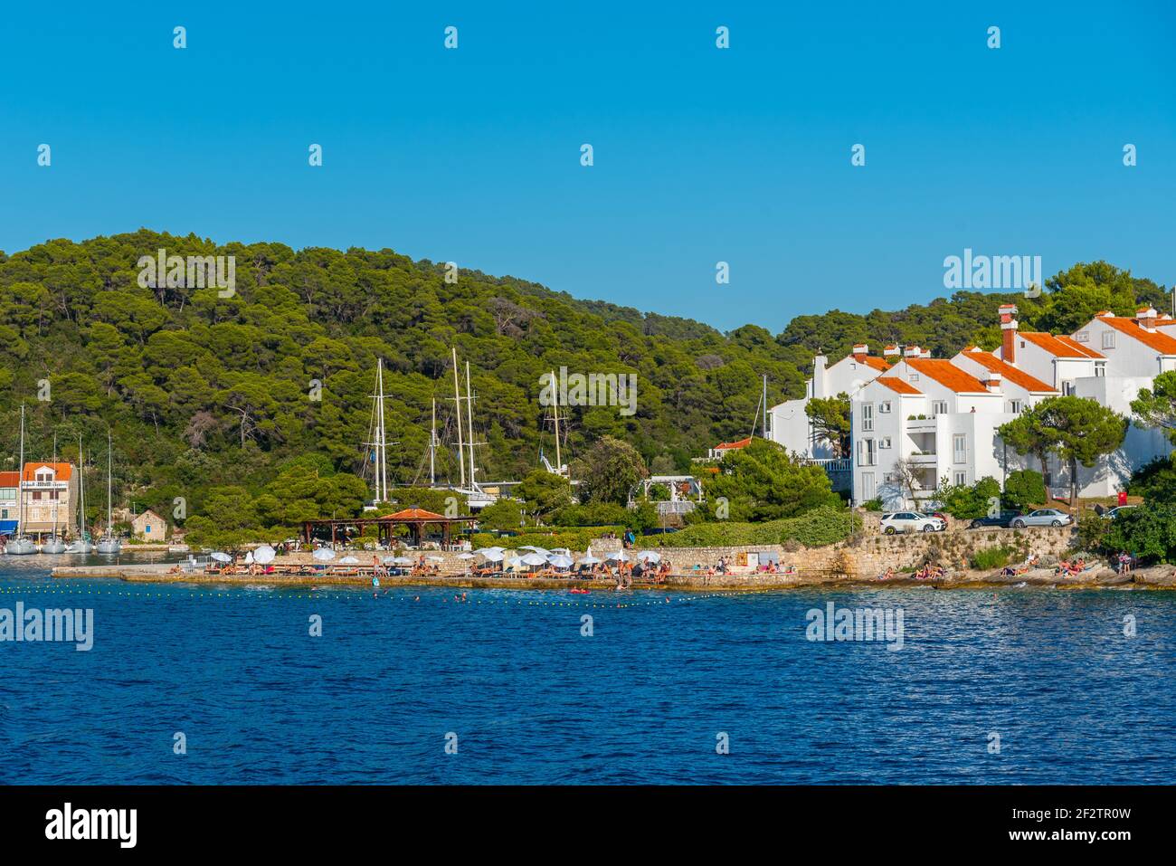 Port at Pomena village at Mljet national park in Croatia Stock Photo ...