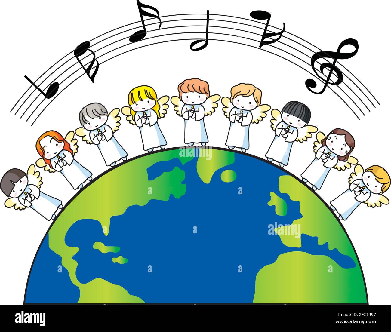 vector cartoon angle on earth Stock Vector Image & Art - Alamy