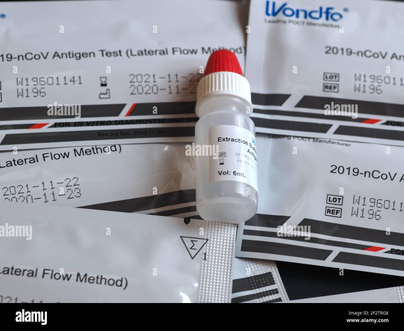 Wondfo Covid-19 or Corona Antigen Test for quick testing Stock Photo ...